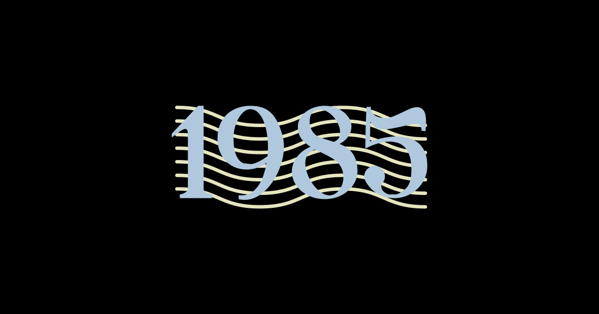 1985 blue font - 1985 Blue Font - Sticker | TeePublic