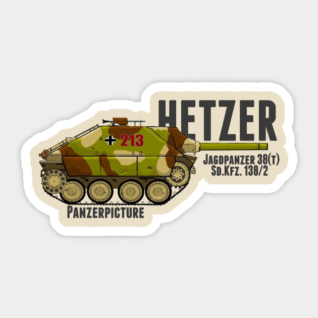 Jagdpanzer Hetzer T-shirt - Hetzer - Sticker | TeePublic