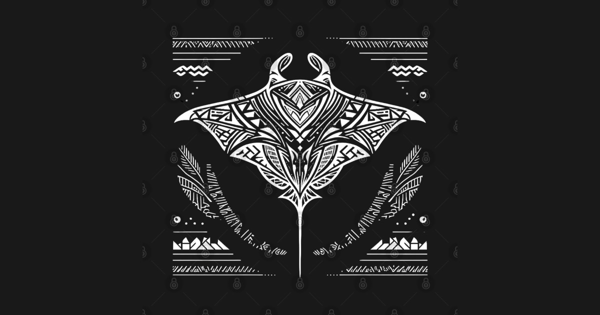 Hawaiian Tribal Manta Ray Polynesian-Tattoo Style - Manta Rays - T ...