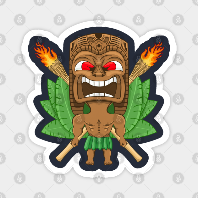 Angry Hawaiian Tiki Totem - Totem - Magnet | TeePublic