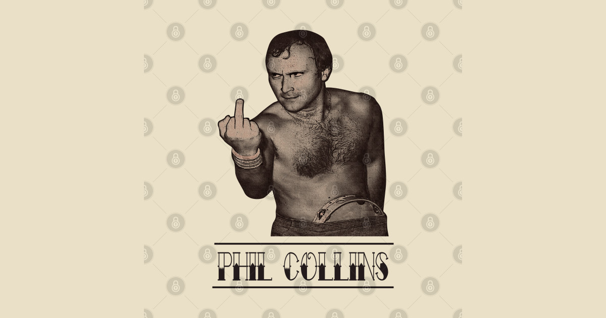 Phil Collins // Middle Finger // Vintage - Phil Collins 80s - T-Shirt ...