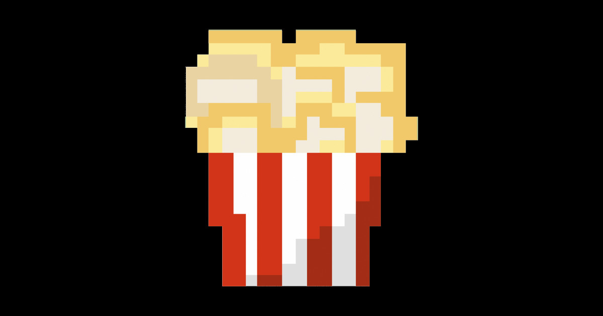 Pixel Art - popcorn full - Pixel - Sticker | TeePublic