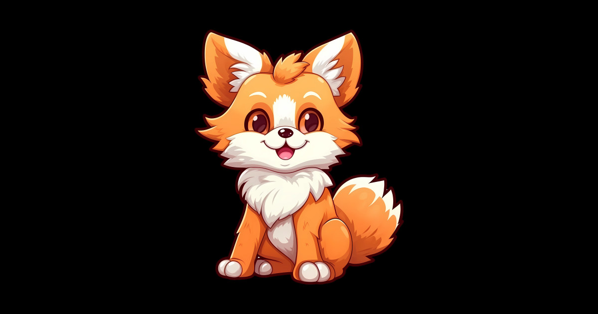 cute and mischievous fox with a fluffy tail - Cute Foxes - Sticker ...