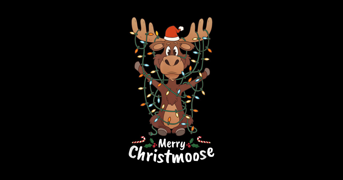 Merry Christmoose Christmas Lights Funny Holiday Design - Merry ...