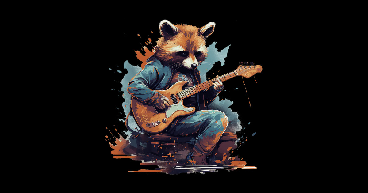 red panda guitar - Red Panda - Sticker | TeePublic