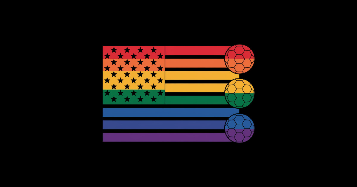 Rainbow Gay US Flag Soccer Football Sports LGBTQ Pride - Lgbtq Pride ...