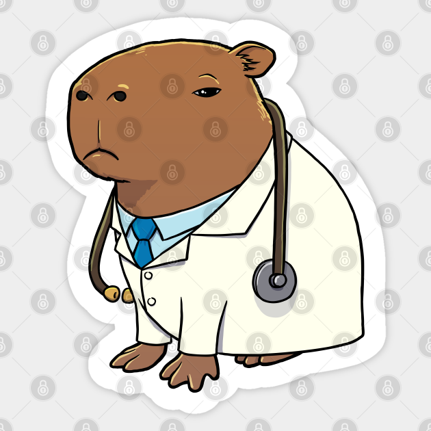 Capybara Doctor Costume - Capybara - Sticker | TeePublic