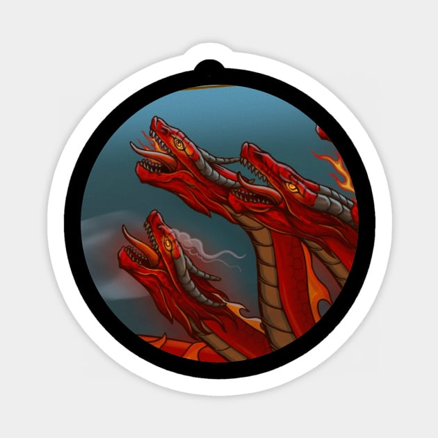 Three-headed Dragon - Dragon - Sticker | TeePublic