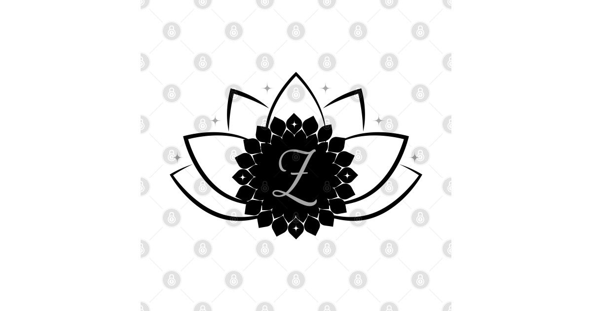 Z - Lotus Flower Monogram - Monogram - T-Shirt | TeePublic