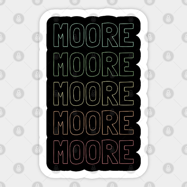 Moore Name Pattern - Moore - Sticker | TeePublic