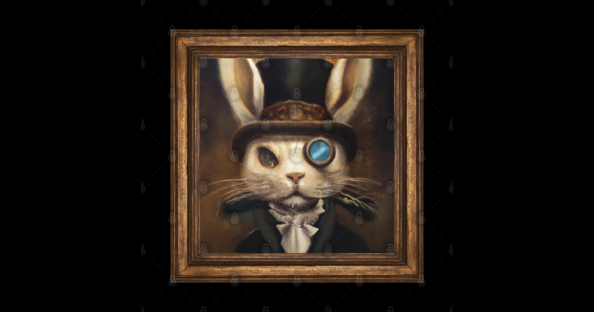 Steampunk Rabbit Self Portrait - Rabbit - Sticker | TeePublic