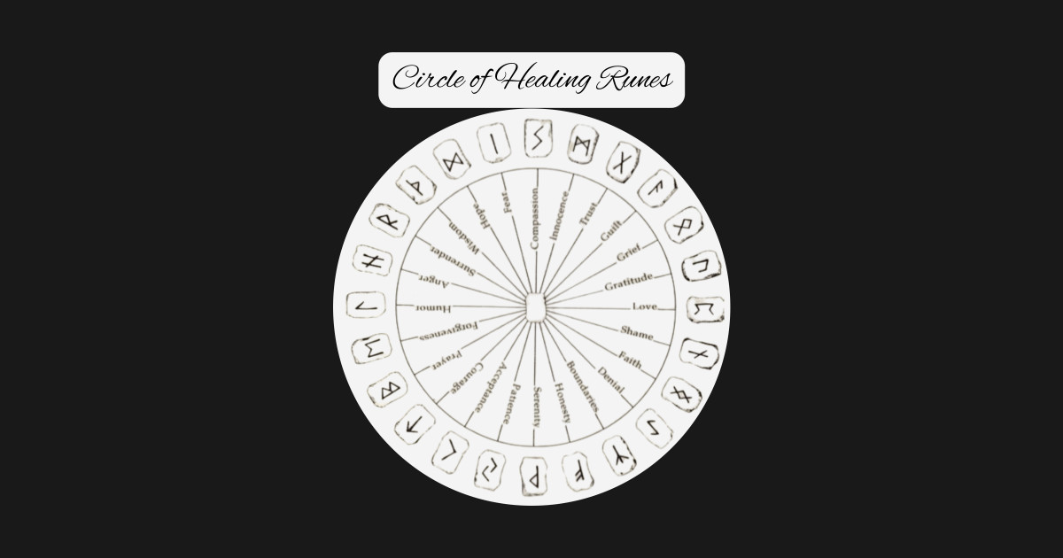 circle of healing runes - Circle Of Healing Runes - T-Shirt | TeePublic