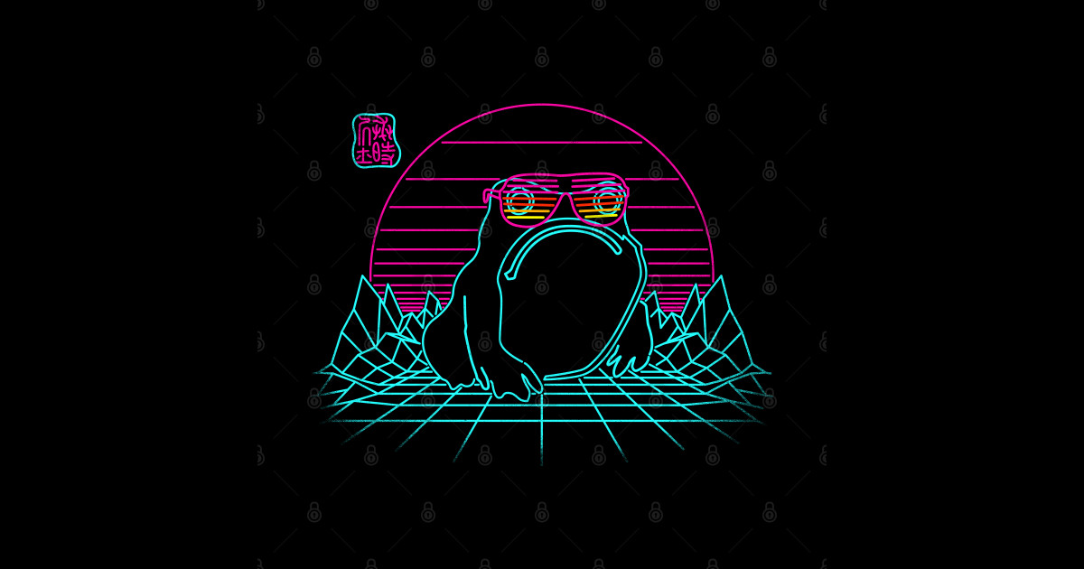 Unimpressed Neon Frog - Unimpressed Frog - Sticker | TeePublic