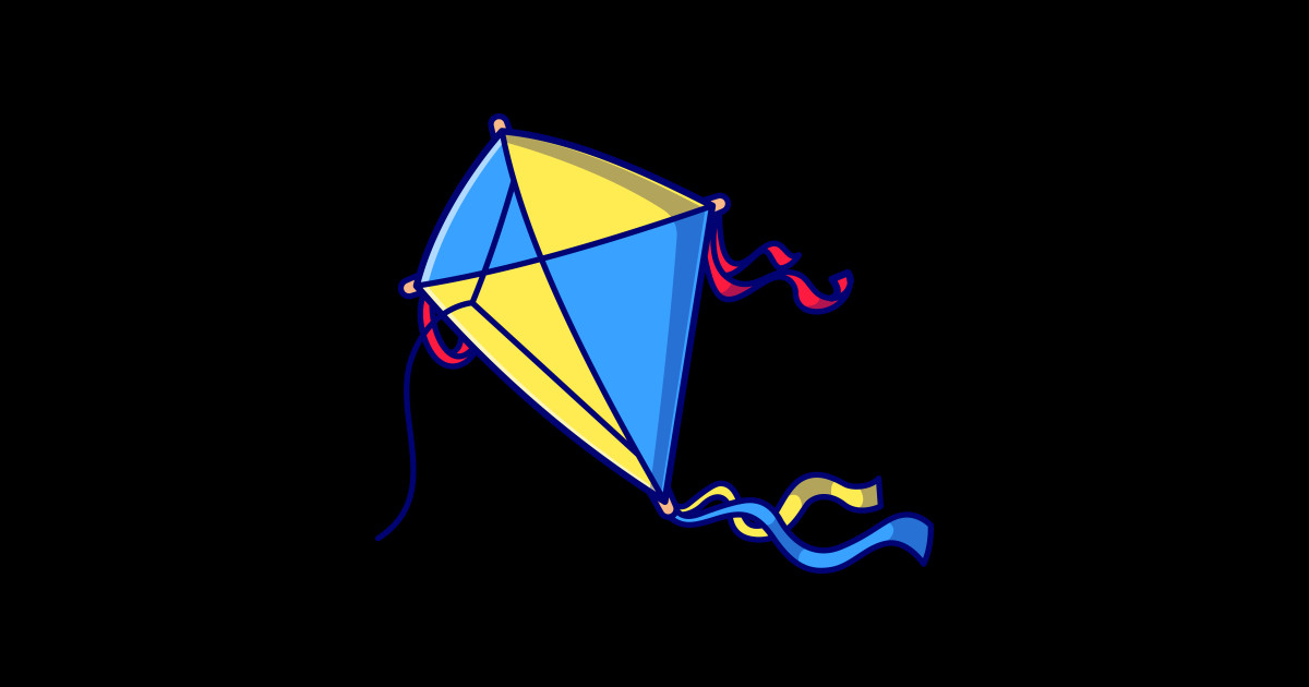 Kite Flying Cartoon - Kite Flying Cartoon - Sticker | TeePublic