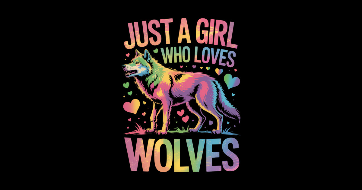 Cute Wolf Art For Women Girls Wof Pack Wolves Wolf Lover - Cute Wolf ...