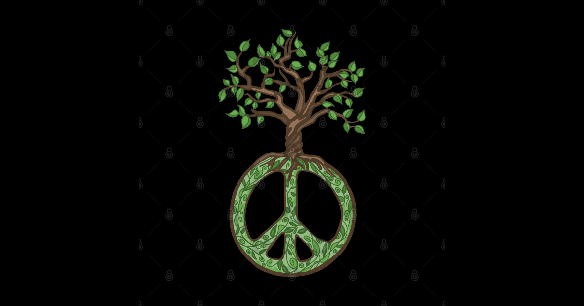 Peace Sign and Tree Of Life - Peace Sign Tree - Sticker | TeePublic
