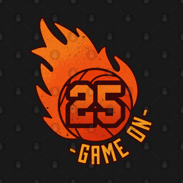 Athlete Ball Fire Game Sport Number 25 Basketball - Basketball - T ...