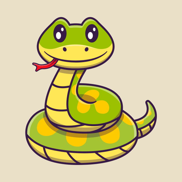 Cute Green Snake - Snake - T-Shirt | TeePublic