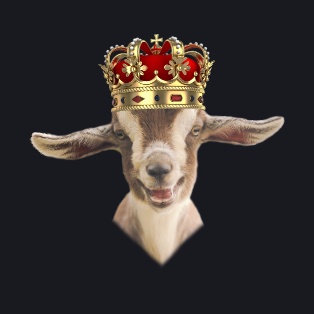 Goat King With Crown - Goat King - Baseball T-Shirt | TeePublic