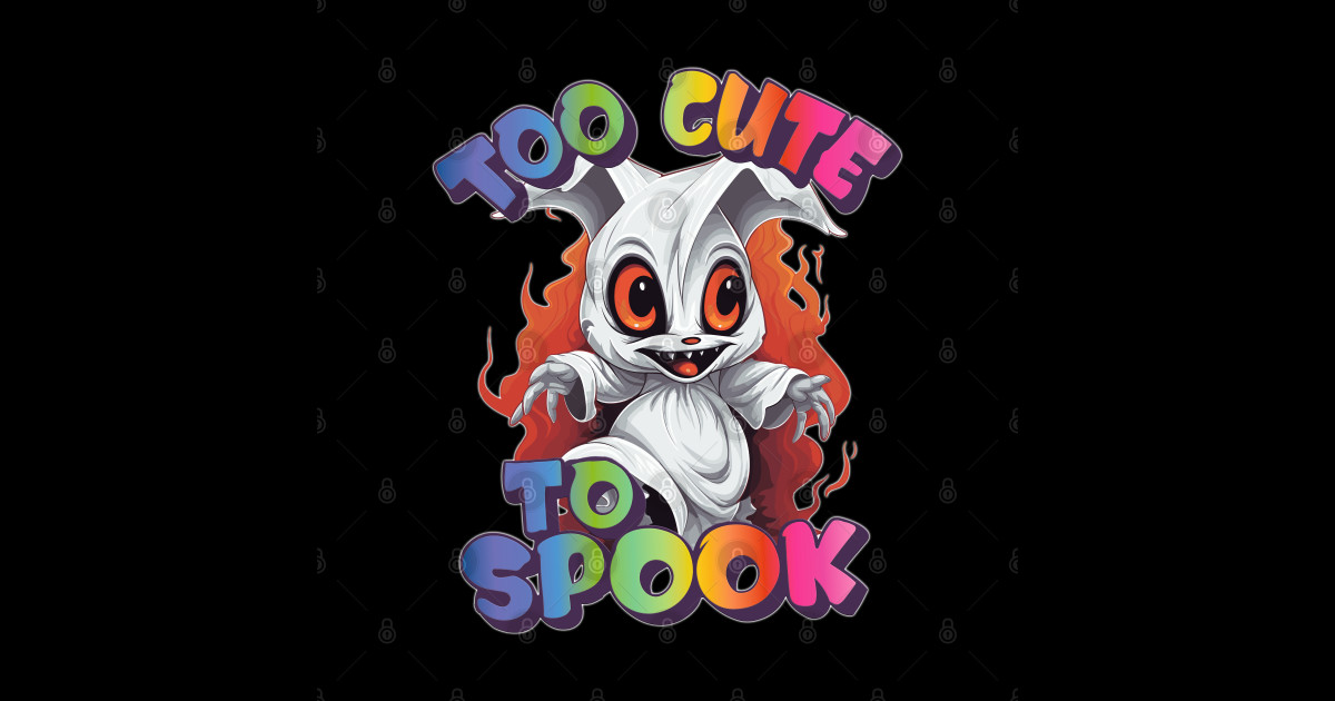 Too Cute To Spook Rainbowcore Rabbit Ghost - Halloween - Sticker ...