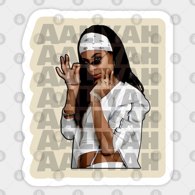 Aaliyah, retro style - Aaliyah - Sticker | TeePublic