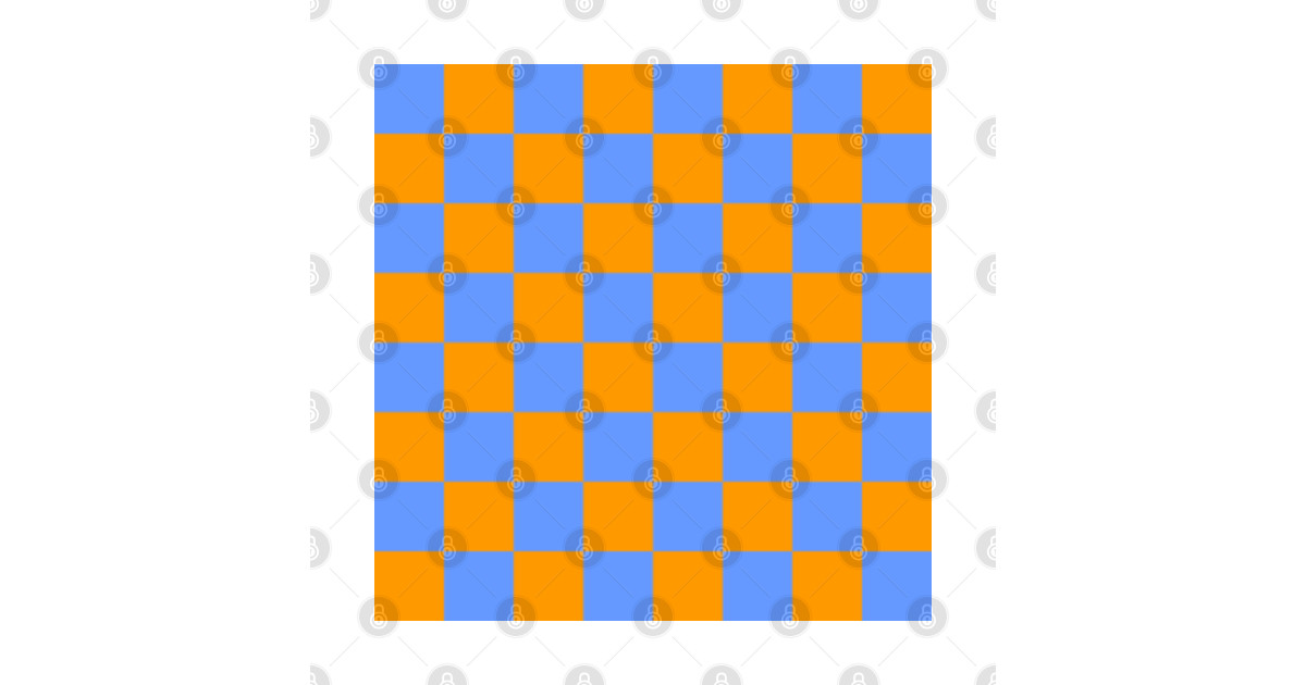 Checkerboard Pattern Blue And Orange Colors - Checkerboard - T-Shirt ...
