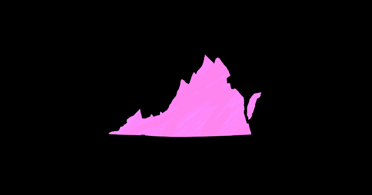 Pink Virginia Outline - Pink Virginia Outline - Sticker | TeePublic