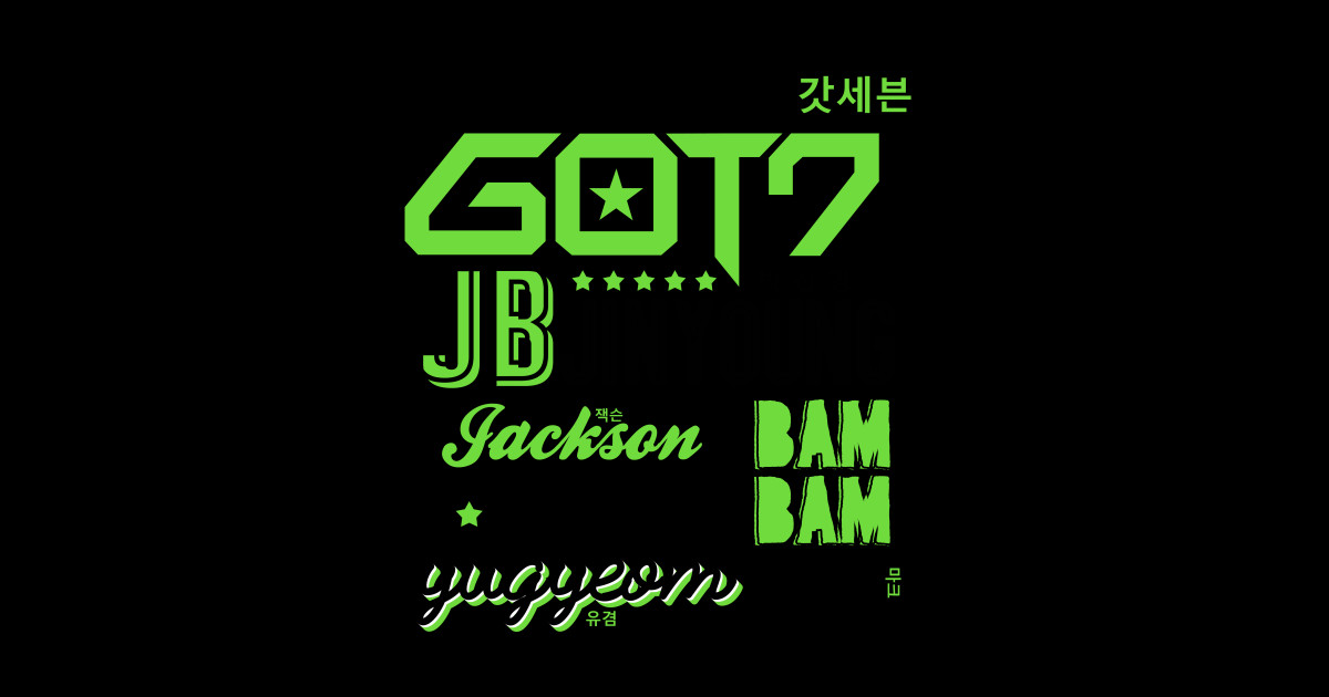 GOT7 Font Collage 2 - Got7 - Sticker | TeePublic