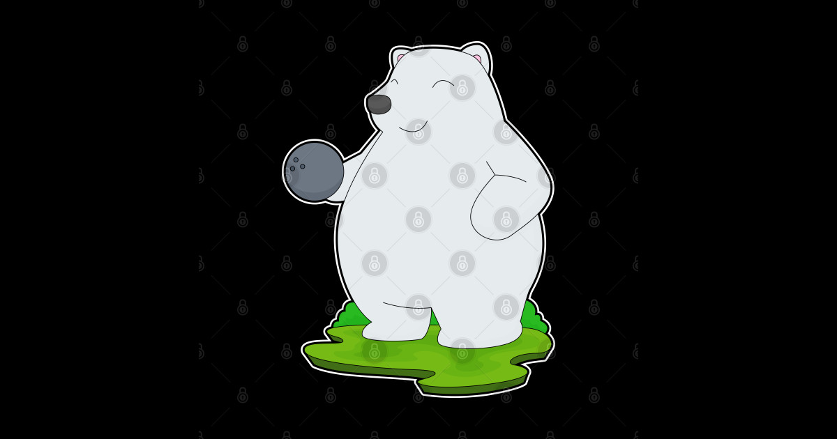 Polar bear Bowling Bowling ball - Bowling - Sticker | TeePublic