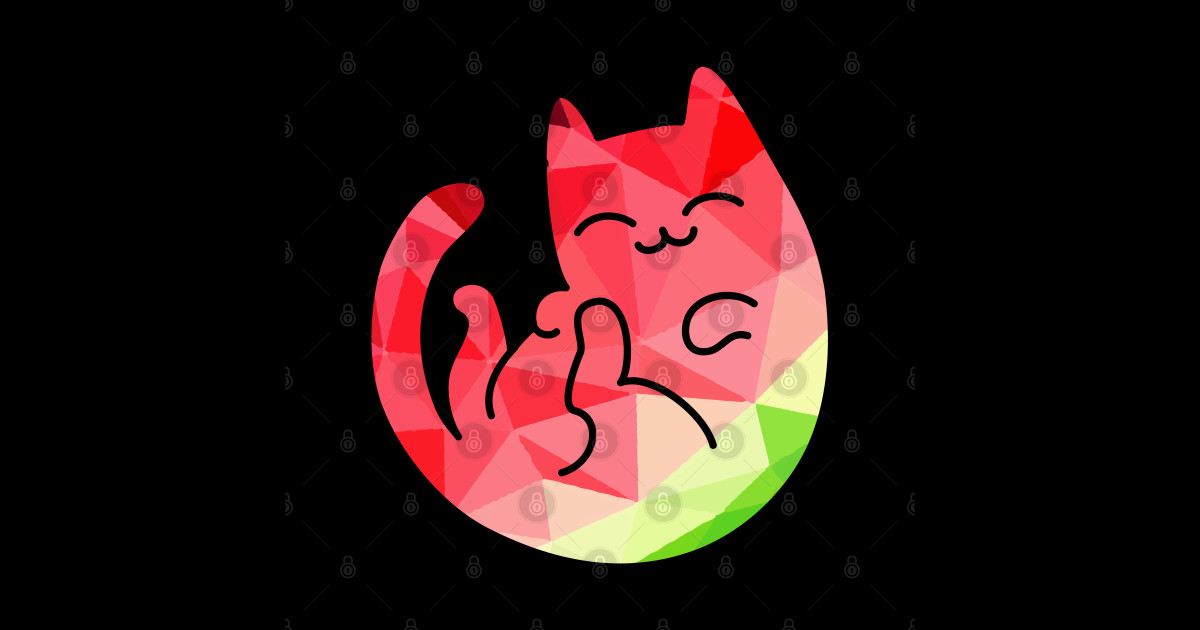 Happy Pink Cat Triangle Pattern - Pink Cat - Sticker | TeePublic