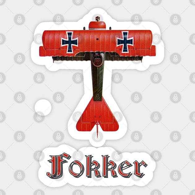 Fokker (Airplane) - Red Baron - Sticker | TeePublic