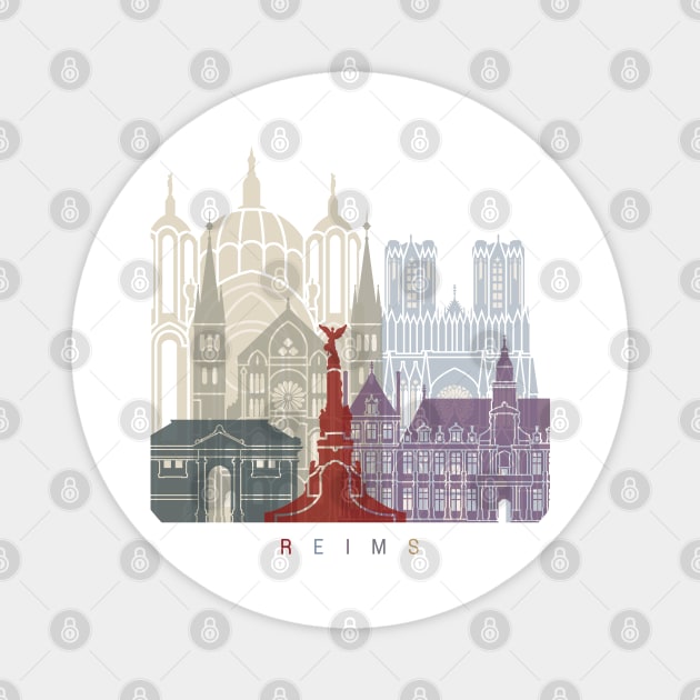 Reims skyline poster - Skyline - Magnet | TeePublic