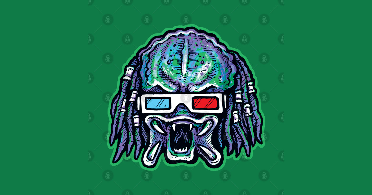 Predator 3D - Predator Wearing 3d Glasses - T-Shirt | TeePublic