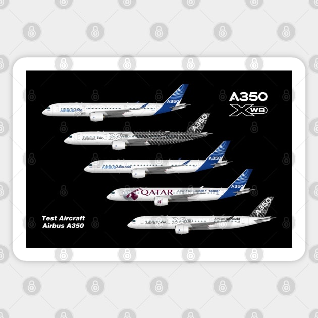 Airbus A350 Test Aircraft Fleet - Airbus A350 Airplane - Sticker ...