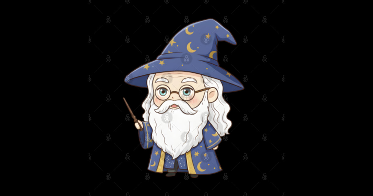 Cute Wizard Chibi Dumbledore Fan Art by MOORAA - Harry Potter - Sticker ...