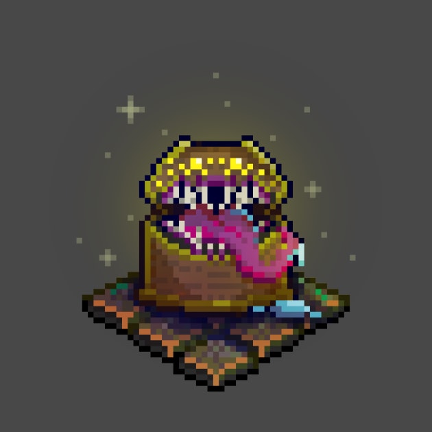 Dungeon Mimic 8 Bit Retro Pixel Art - Mimic - T-Shirt | TeePublic