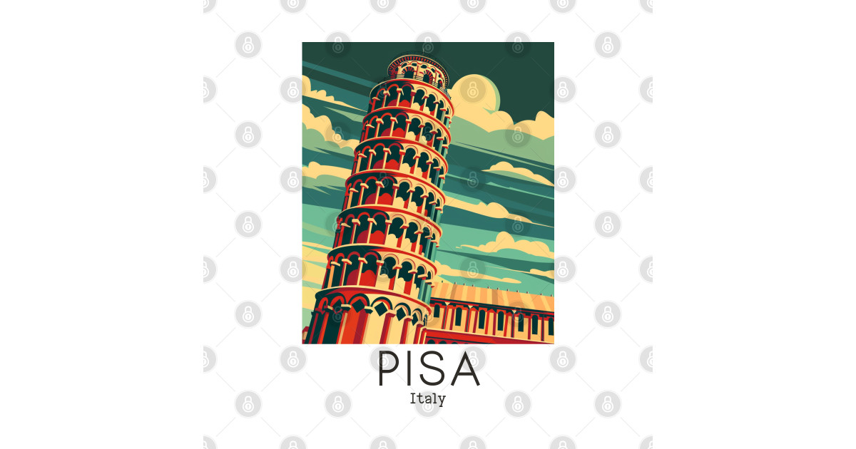 A Vintage Travel Illustration of Pisa - Italy - Pisa - T-Shirt | TeePublic
