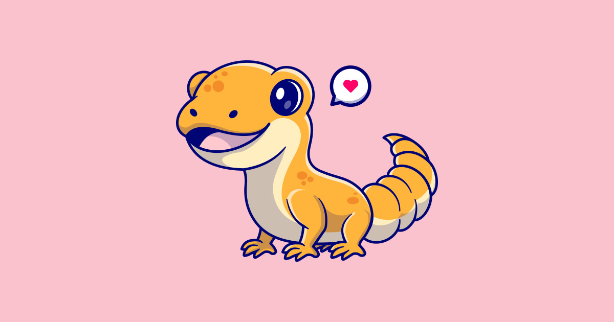 Cute Happy Gecko Cartoon - Cute Happy Gecko Cartoon - T-Shirt | TeePublic