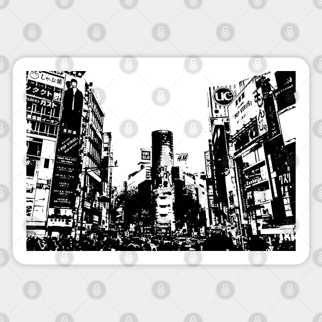 Shibuya 渋谷区 - Tokyo Manga Panel - Tokyo - Sticker | TeePublic