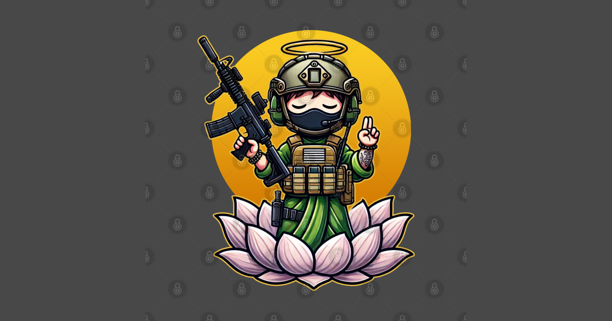 Tactical Young Buddha - Buddha - T-Shirt | TeePublic