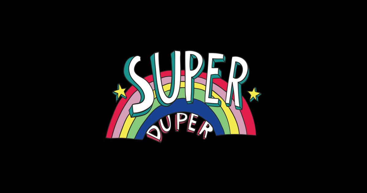 Super Duper Hand Drawn Seventies Style Rainbow Graphic - Rainbow ...