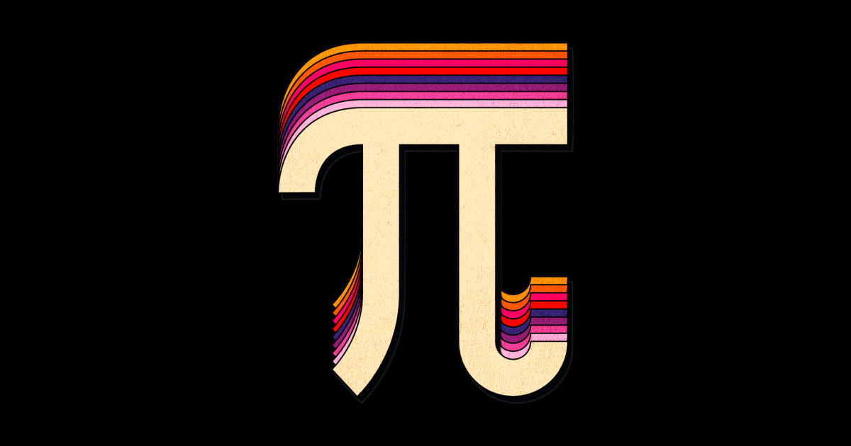 Retro Groovy Pi Symbol for Pi Day - Pi Symbol - Sticker | TeePublic