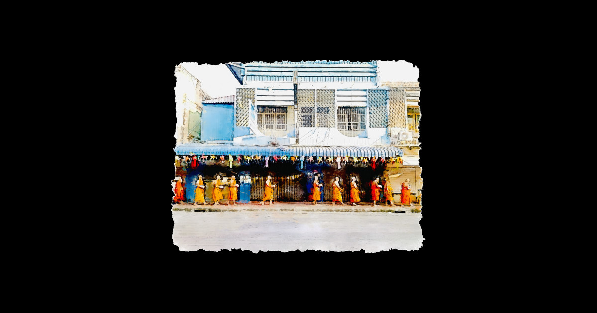 Thai Buddhist monk alms Thailand - Buddhist Monk - Sticker | TeePublic