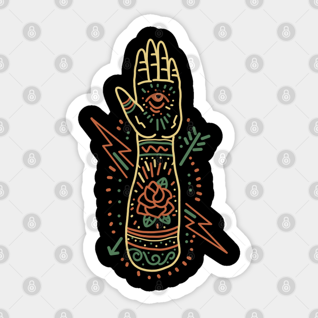 tattoed hand - Tattoo - Sticker | TeePublic