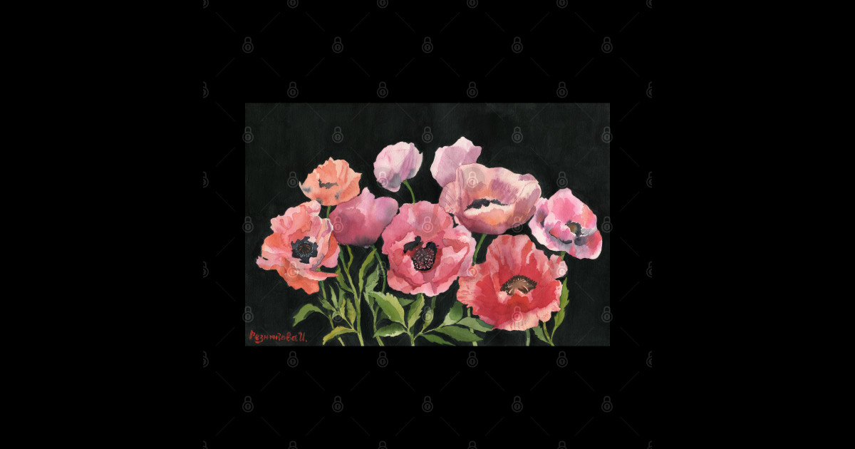 Pink poppies - Flowers - Posters and Art Prints | TeePublic