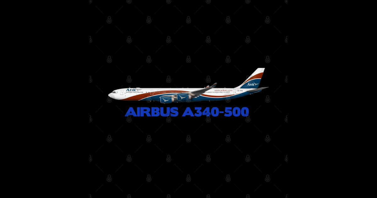 Airbus A340-500 - Arik Air - A345 - Sticker | TeePublic