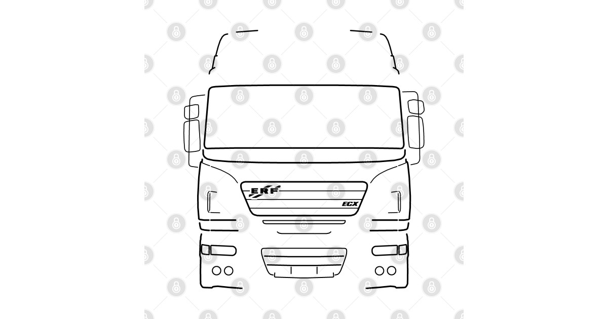Classic ERF ECX lorry black outline graphic - Erf Ecx - T-Shirt | TeePublic