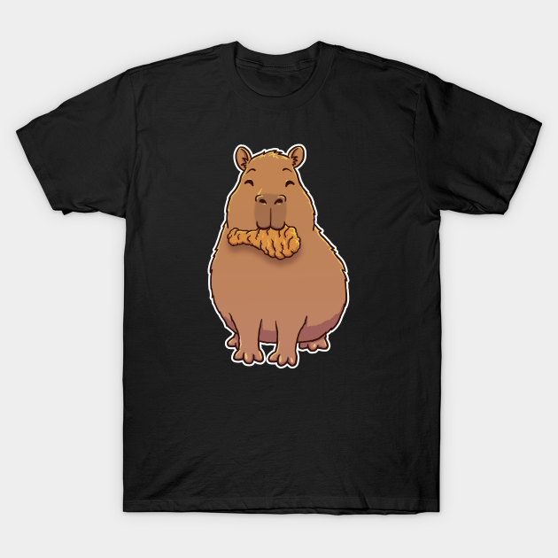 Capybara eating Fried Chicken - Capybara - T-Shirt | TeePublic