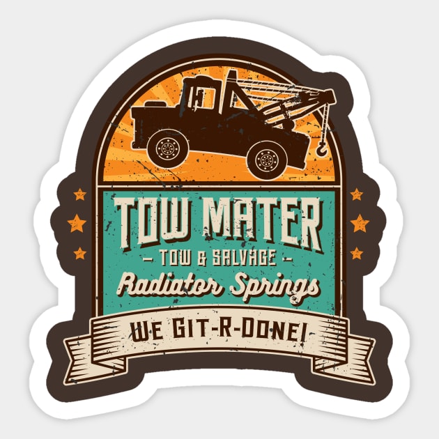 Tow Mater - Tow & Salvage - Mater - Sticker | TeePublic