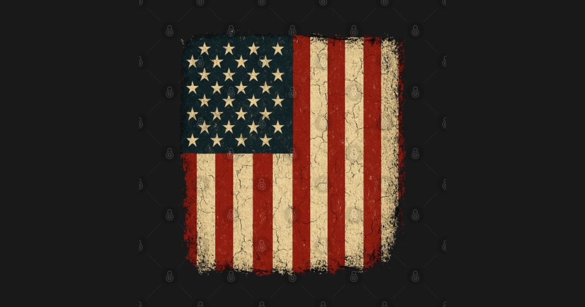 Vintage Distressed American Flag - Distressed American Flag - T-Shirt ...